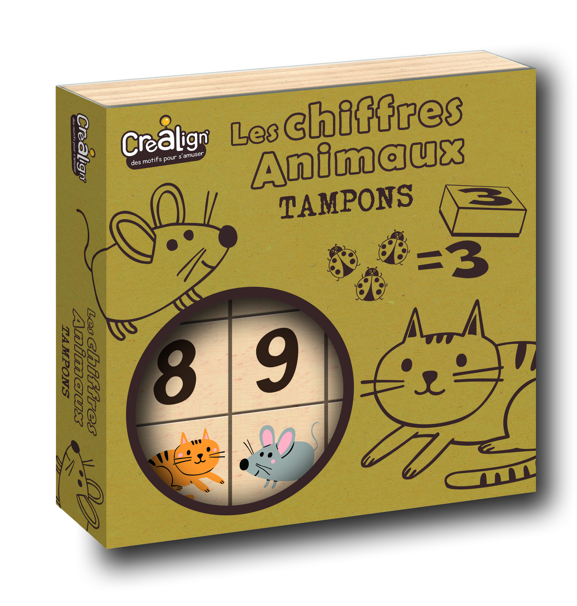 15 TAMPONS BOIS CHIFFRES K754885 - LLT